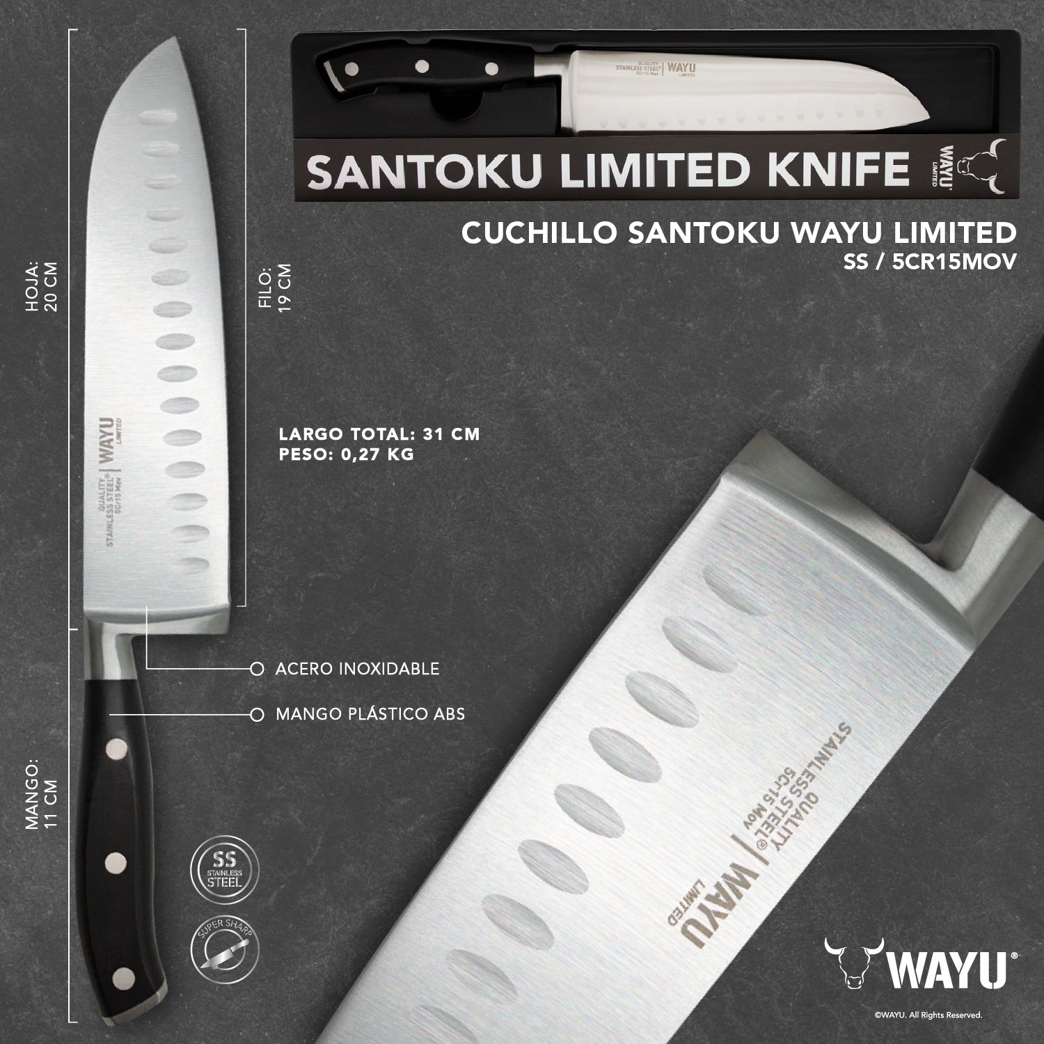 Cuchillo Santoku Wayu Limited – Wayu cl